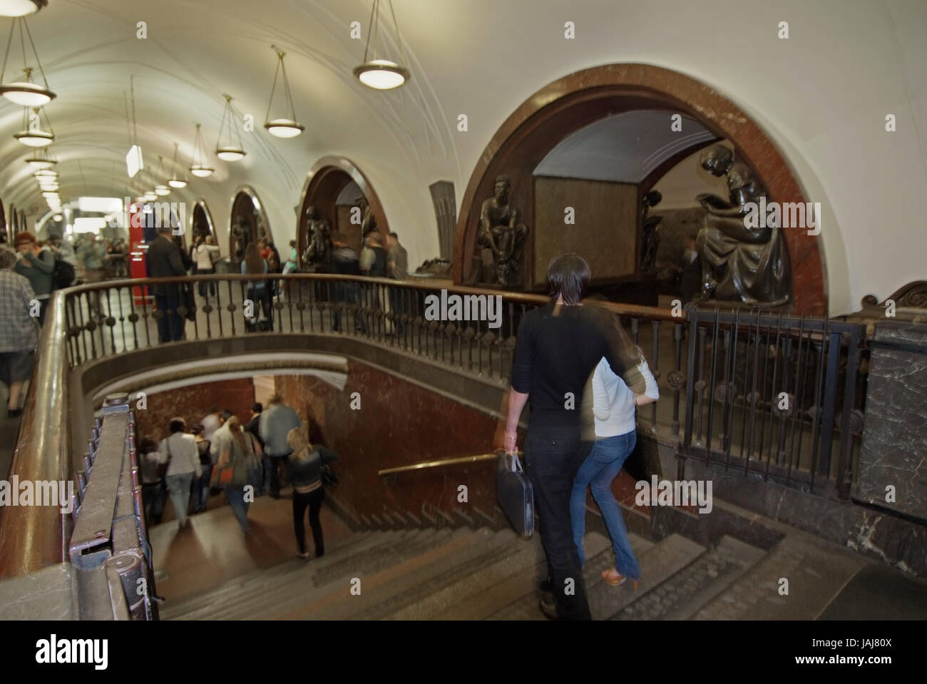 Moscow Metro, Metro station Ploshchad Revolyutsii, Revolution Square ...