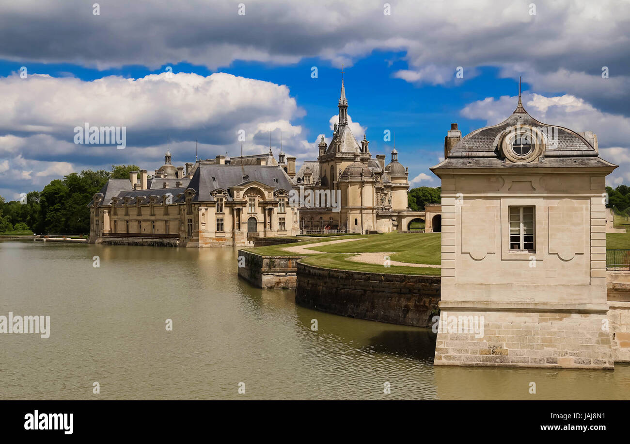 The castle of Chantilly is historical and architectural monument ...