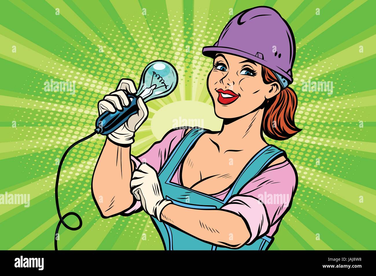 People light bulb woman Stock Vector Images - Alamy