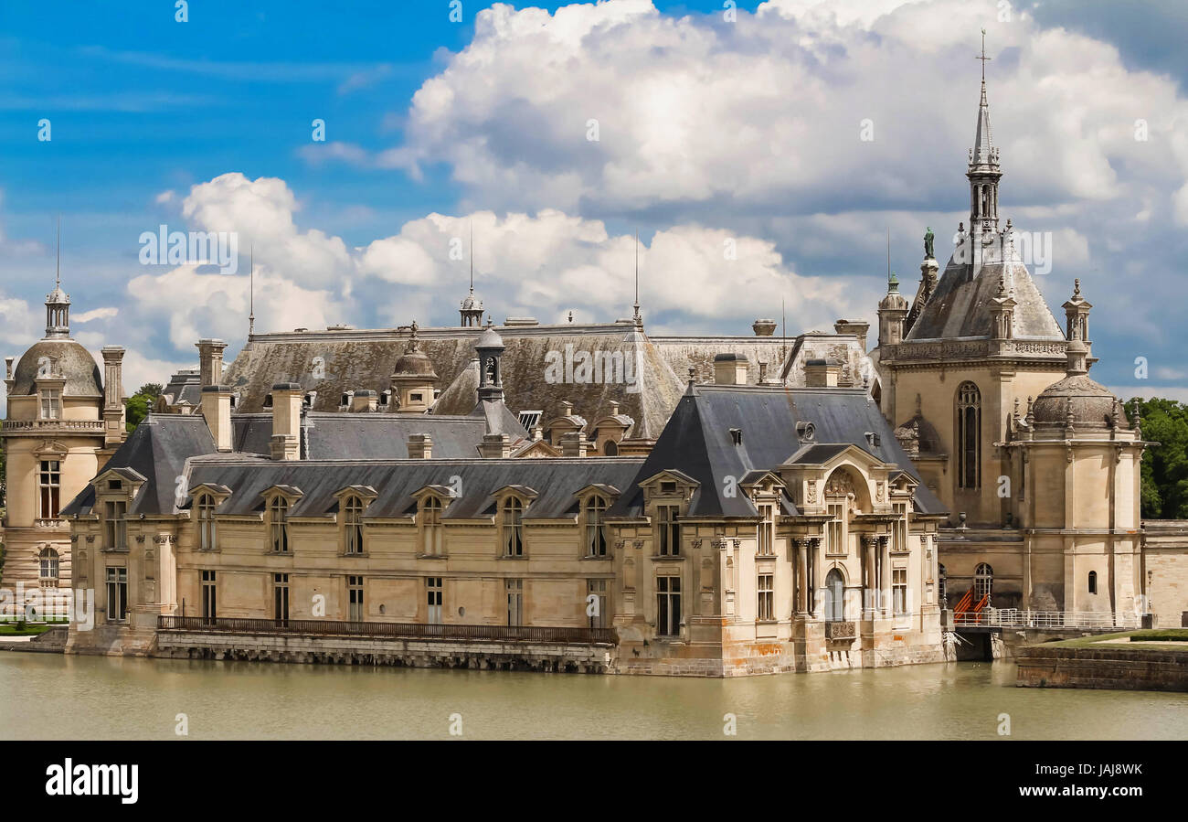 The castle of Chantilly is historical and architectural monument ...