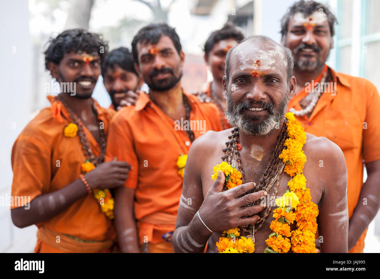 Group of Holy Men, Varanasi, Uttar Pradesh, India, Asia Stock Photo - Alamy