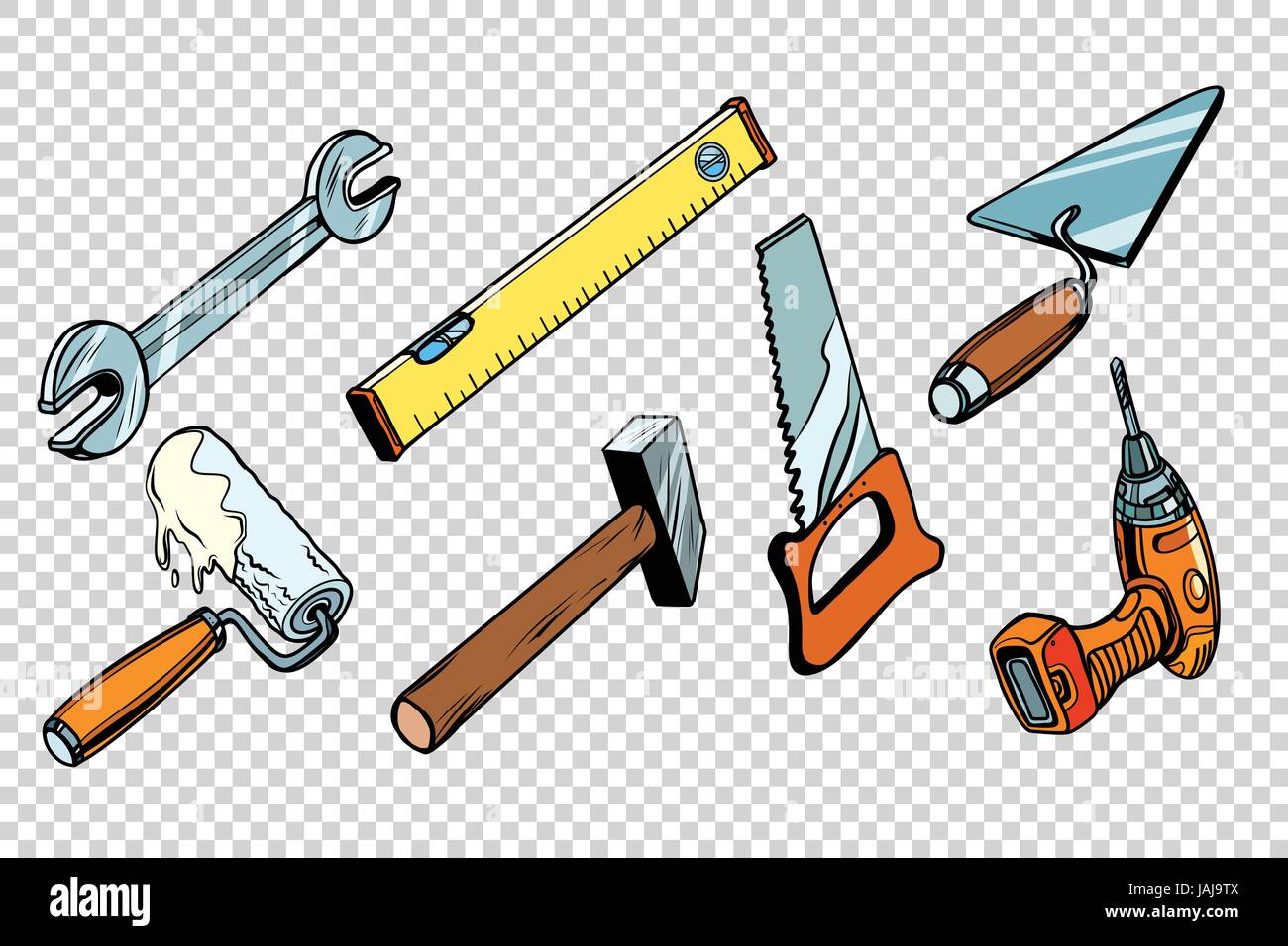 Set hand tools home Stock Vector Images - Alamy