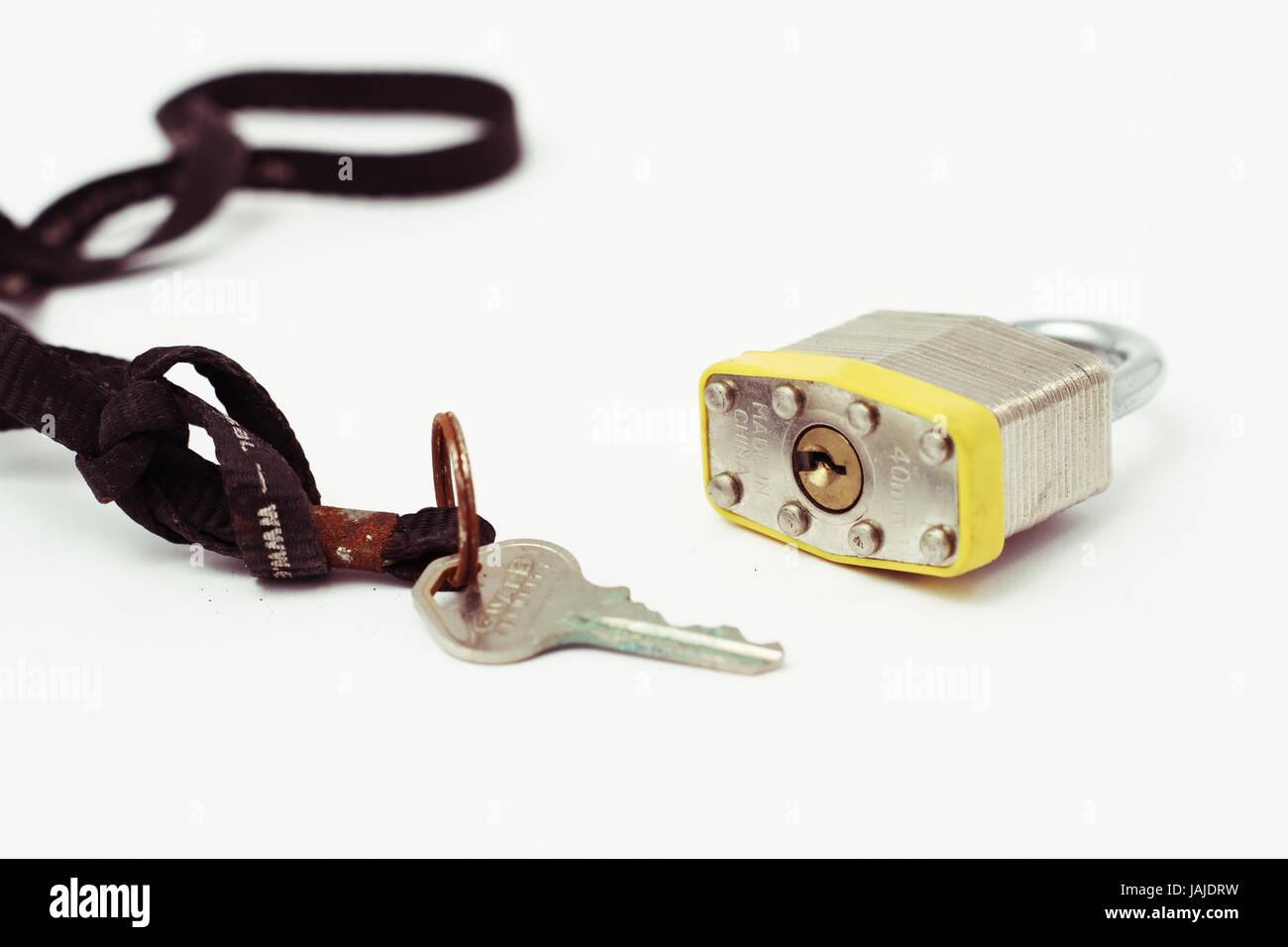 Lock isolated on white background Stock Photo - Alamy
