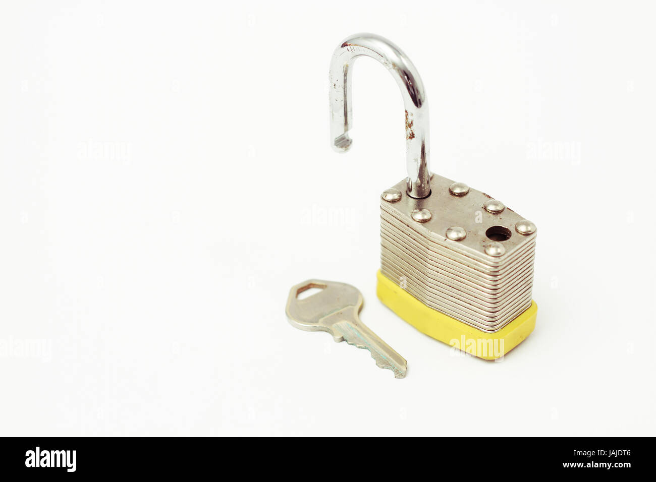 Lock isolated on white background Stock Photo - Alamy