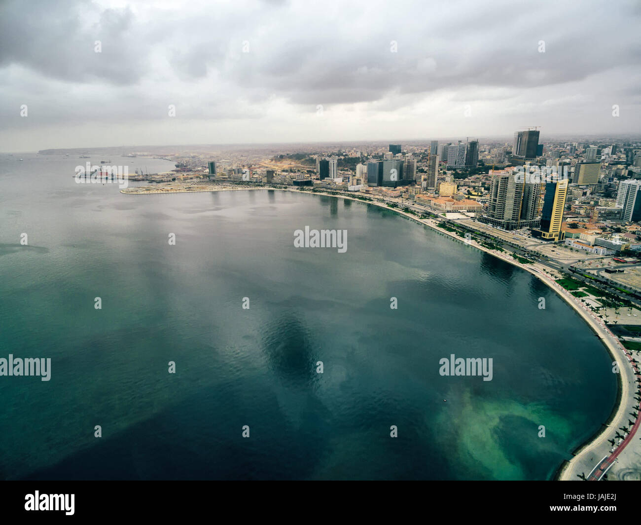 The Bay of Luanda and the marginal in Angola's capital city of Luanda ...
