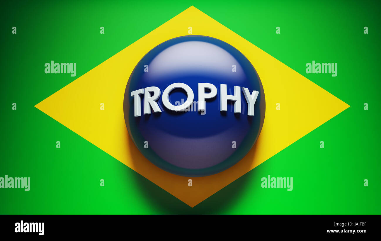 Brazil Trophy High Resolution Concept Flag Stock Photo - Alamy