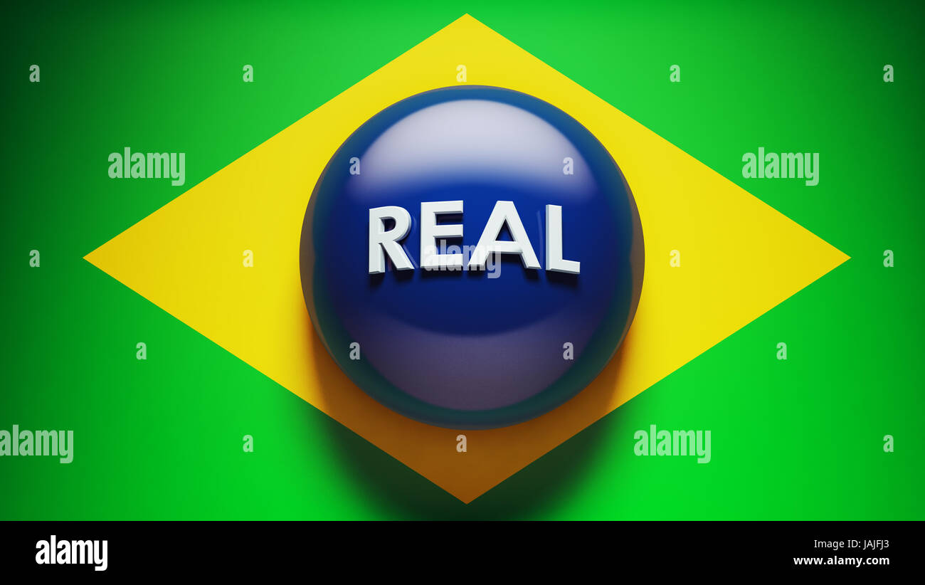 Brazil Real High Resolution Concept Flag Stock Photo - Alamy