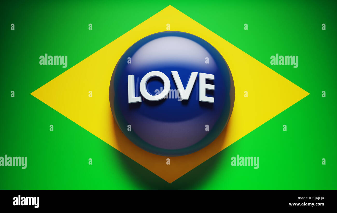 Brazil Love High Resolution Concept Flag Stock Photo - Alamy
