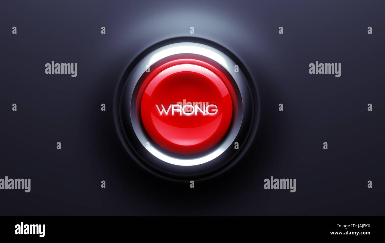 Wrong Button isolated on dark background Stock Photo - Alamy