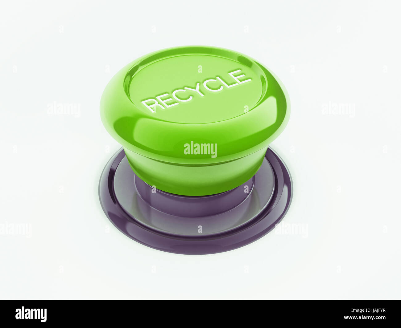 Recycle Button isolated on white background Stock Photo - Alamy