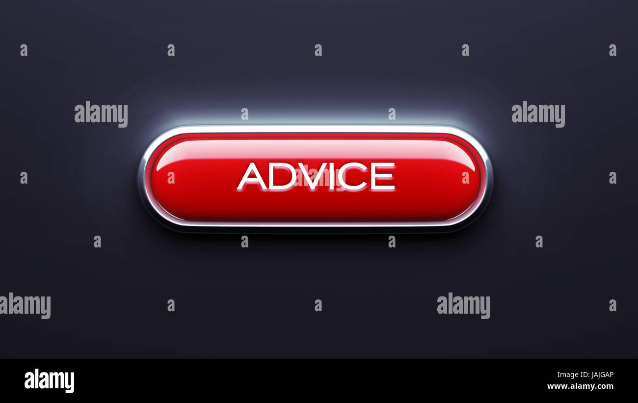 Advice Button isolated on dark background Stock Photo - Alamy