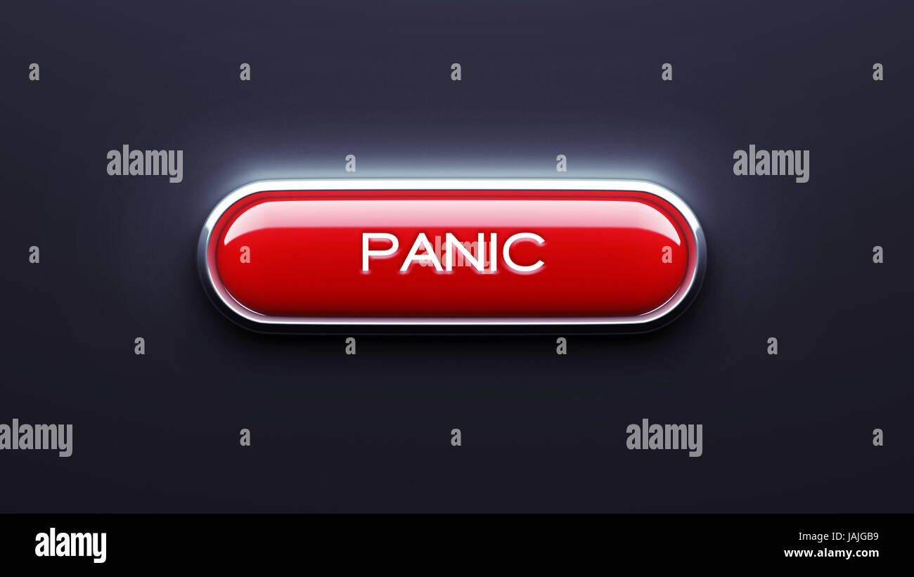 Panic Button isolated on dark background Stock Photo - Alamy