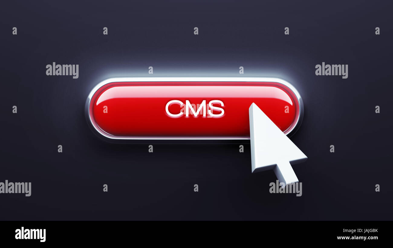 Cms Button isolated on dark background Stock Photo - Alamy