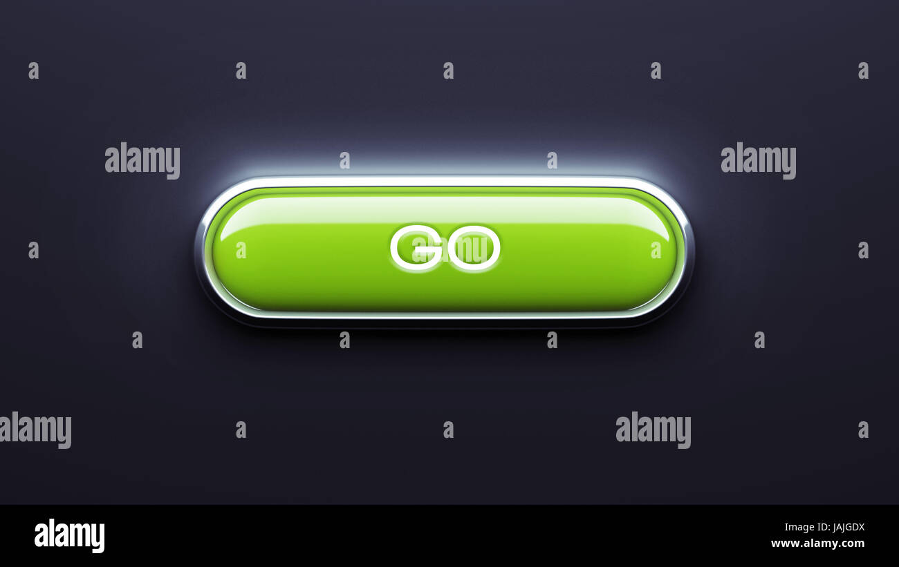 Go Button isolated on dark background Stock Photo - Alamy