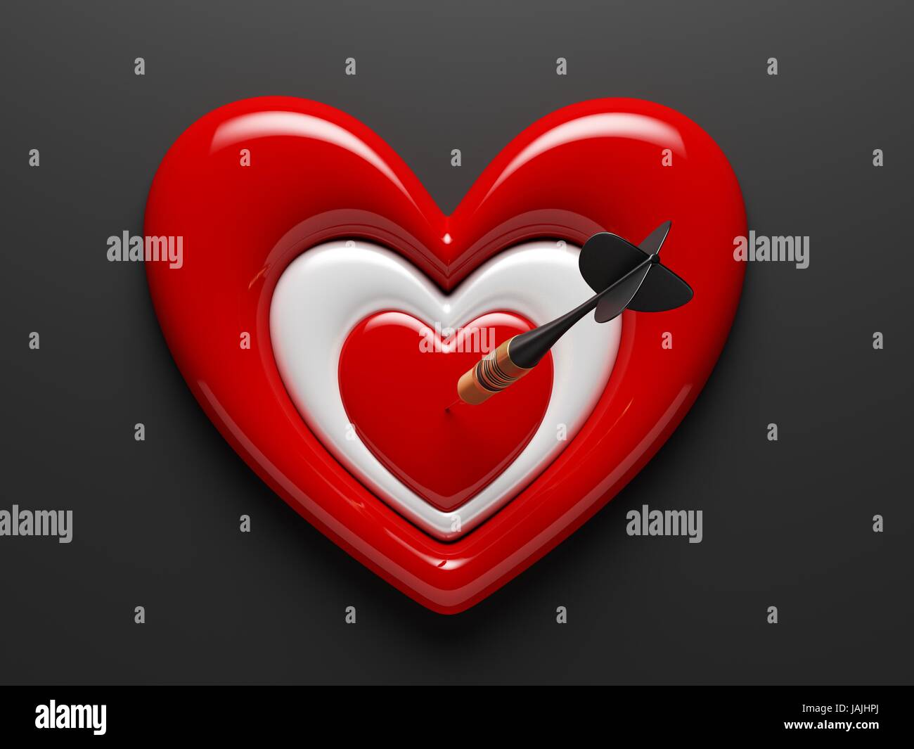 Dart with Heart Icon isolated on black Stock Photo - Alamy