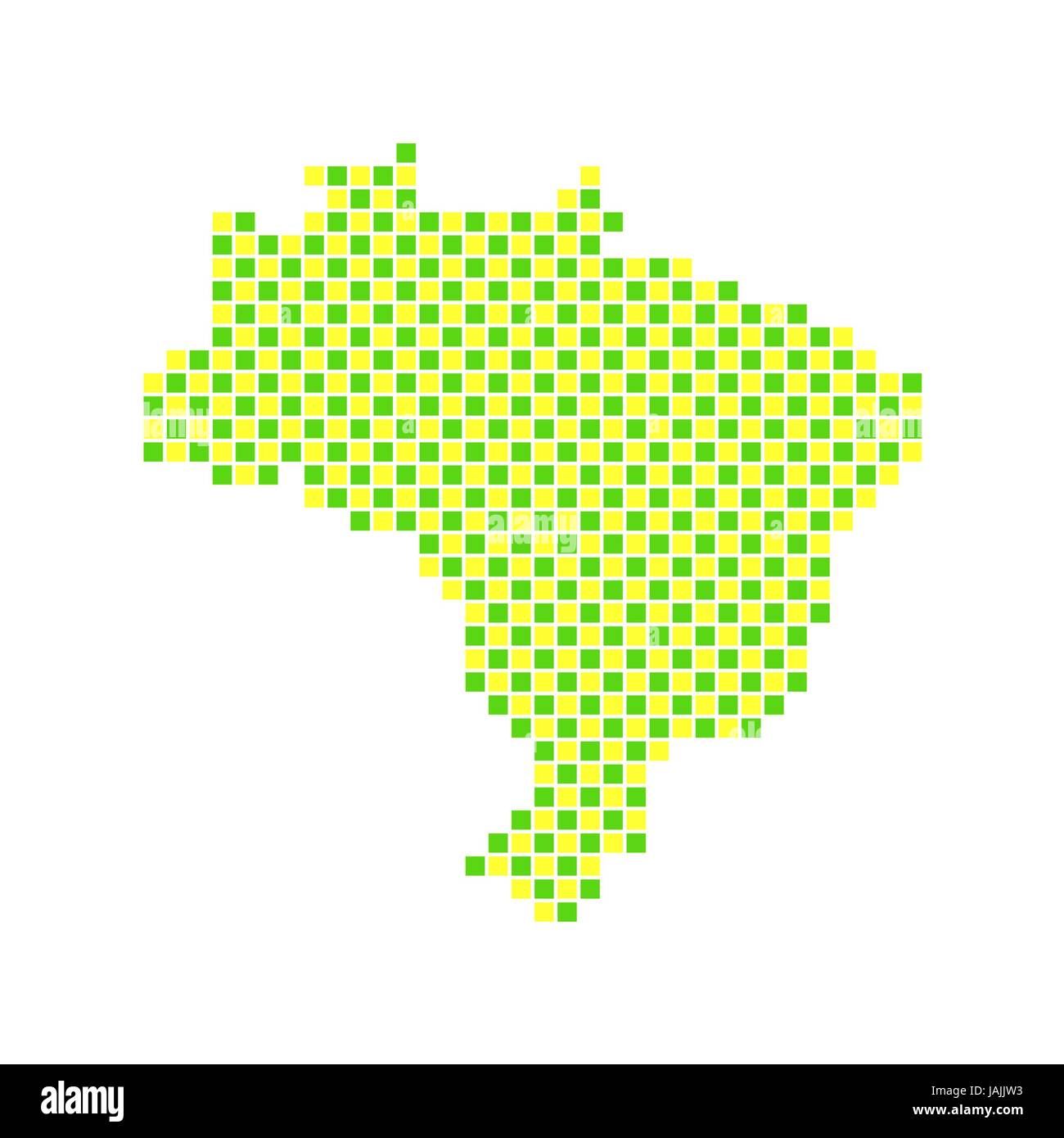 yellow-green dotted map of brazil Stock Photo - Alamy