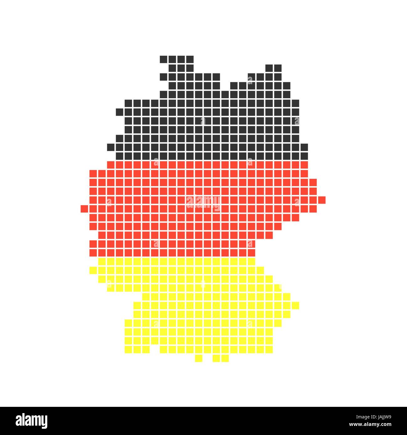map of germany from black,red and yellow pixels Stock Photo - Alamy