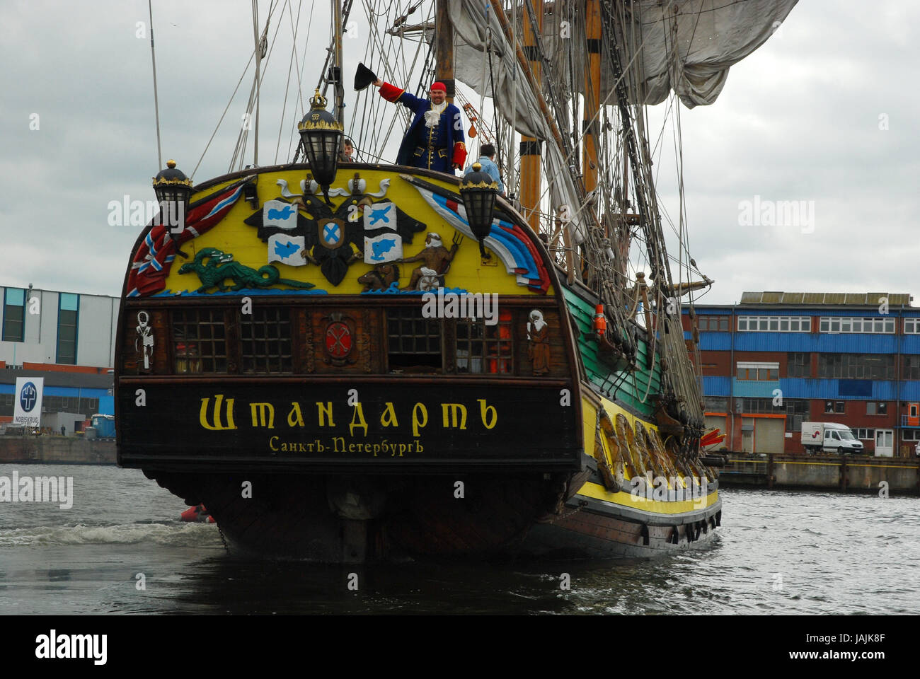 Germany,Schleswig - Holstein,Kiel,town harbour,pirate's ship Stock ...