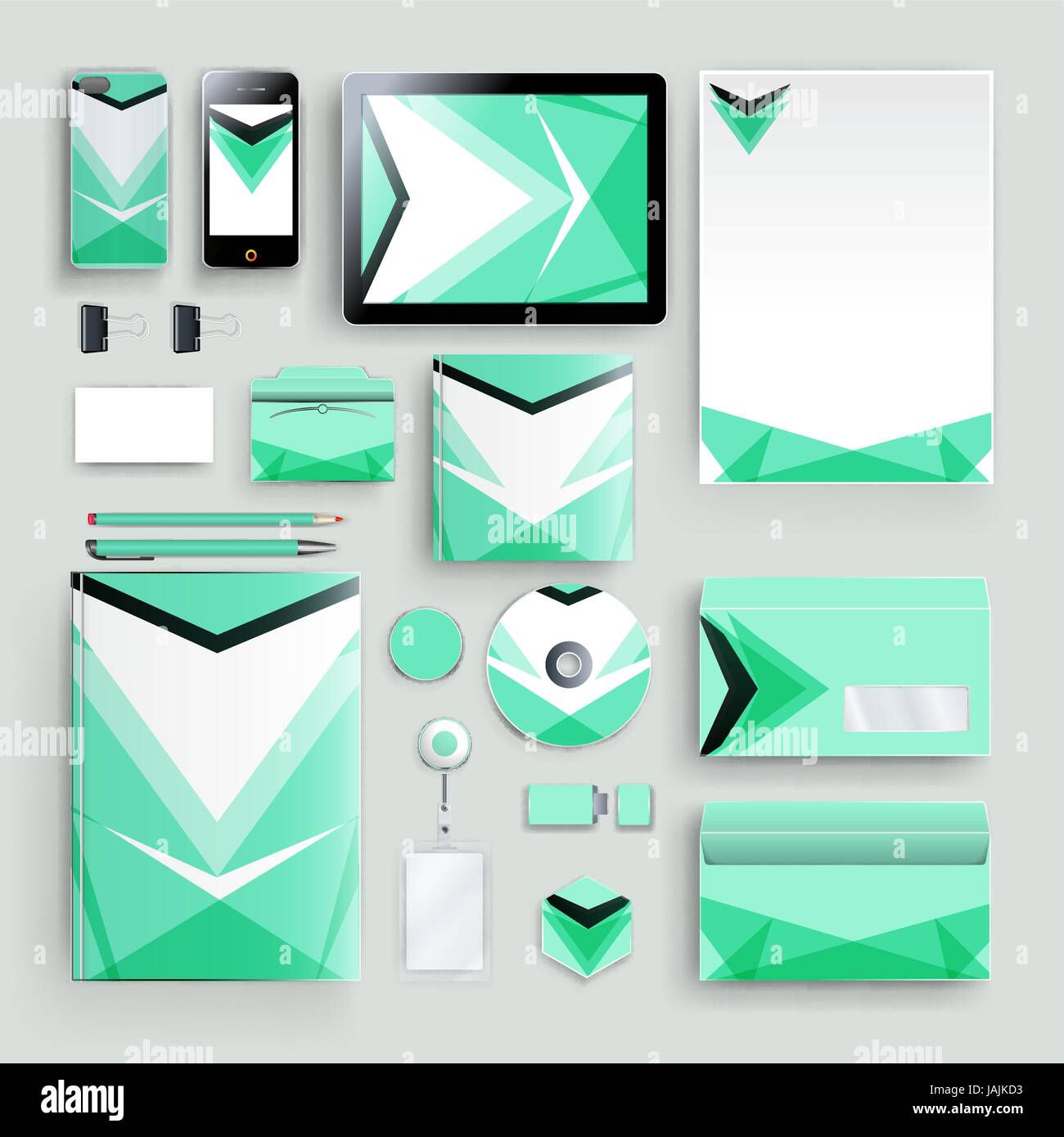 Corporate identity template with color elements. Vector company ...
