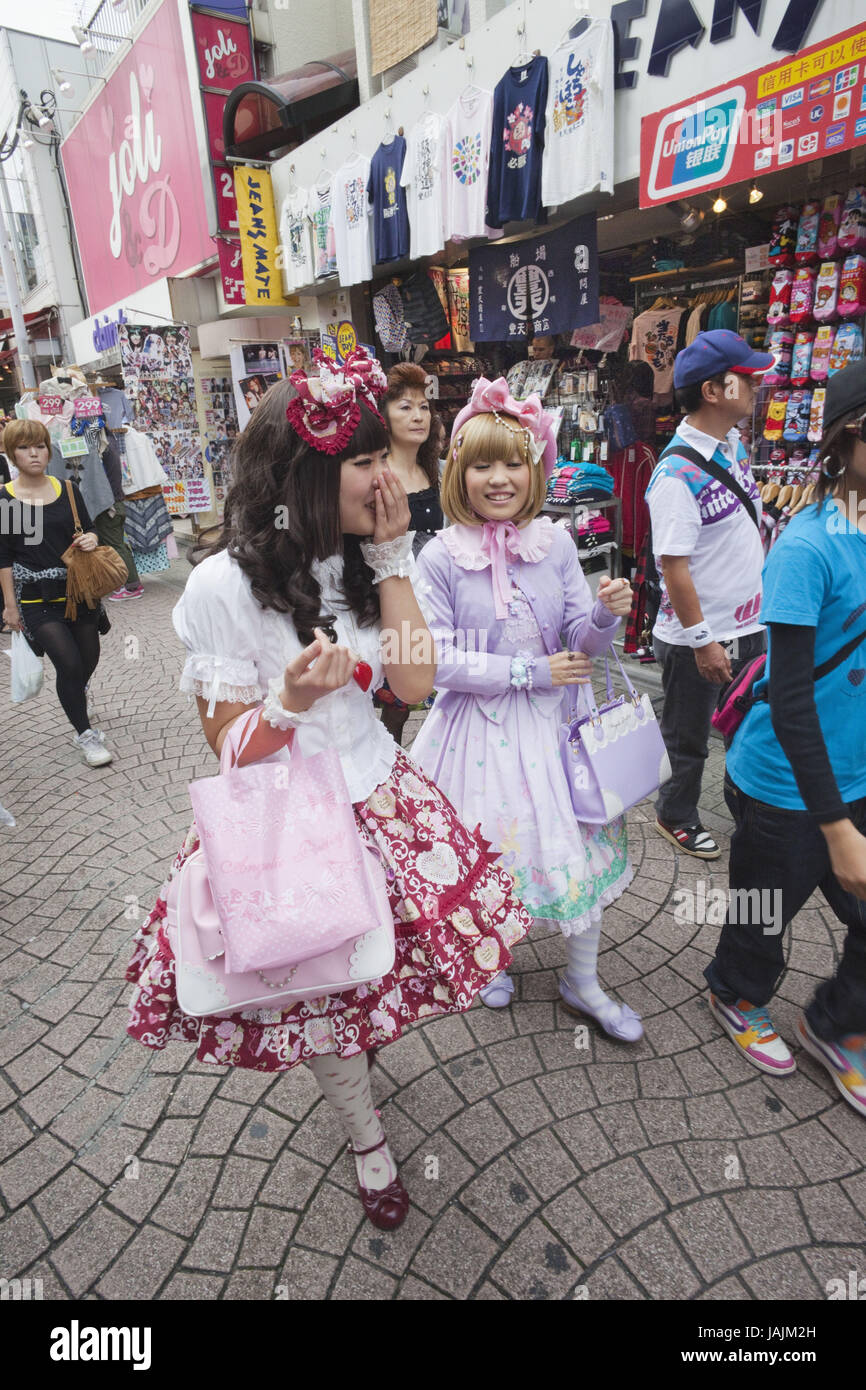 Japan,Tokyo,Harajuku,Takeshita Dori,girl in the Cosplay costumes Stock ...
