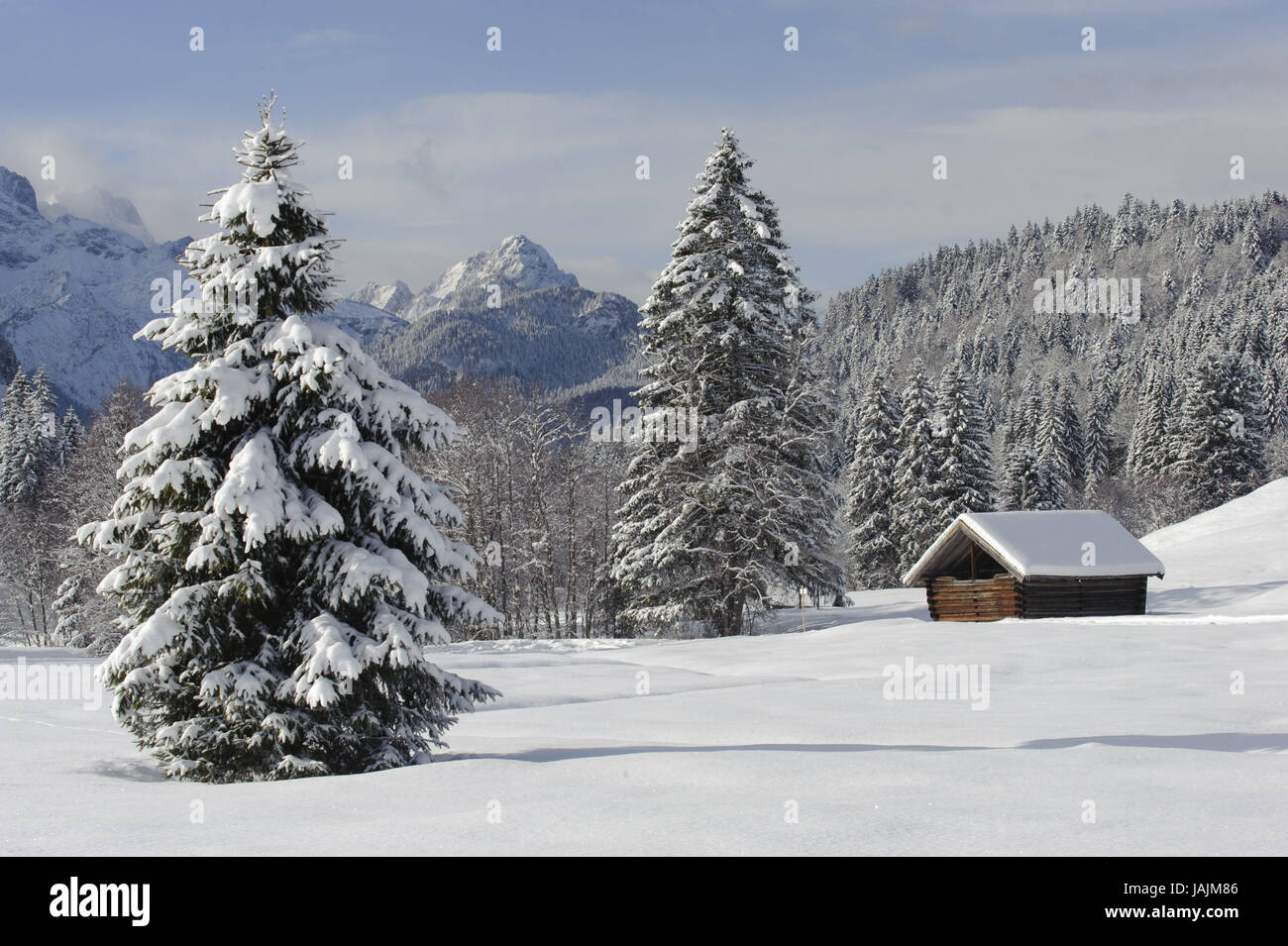 Scenery in winter with Elmau,Bavaria Stock Photo - Alamy