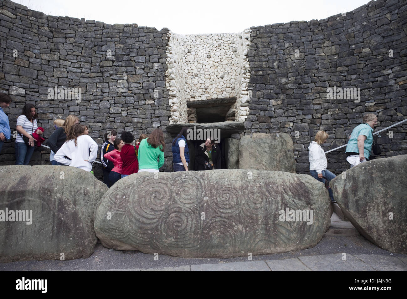 Ireland,county Meath,Newgrange,tomb attachment,tumulus,tourist,input ...