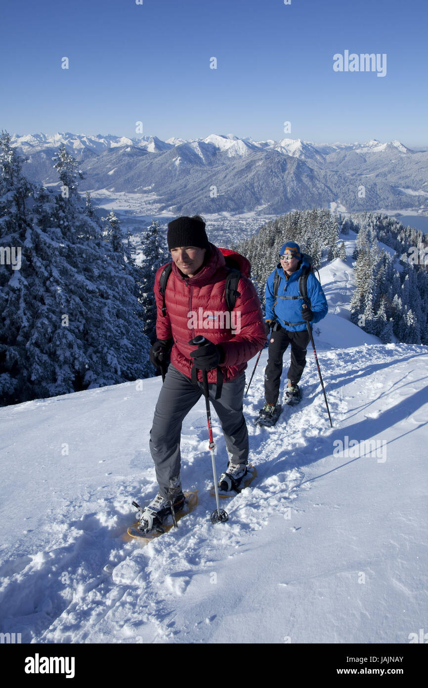Snow shoe tour to the orchard guts,Bavarian alps,Bavaria,Germany Stock ...