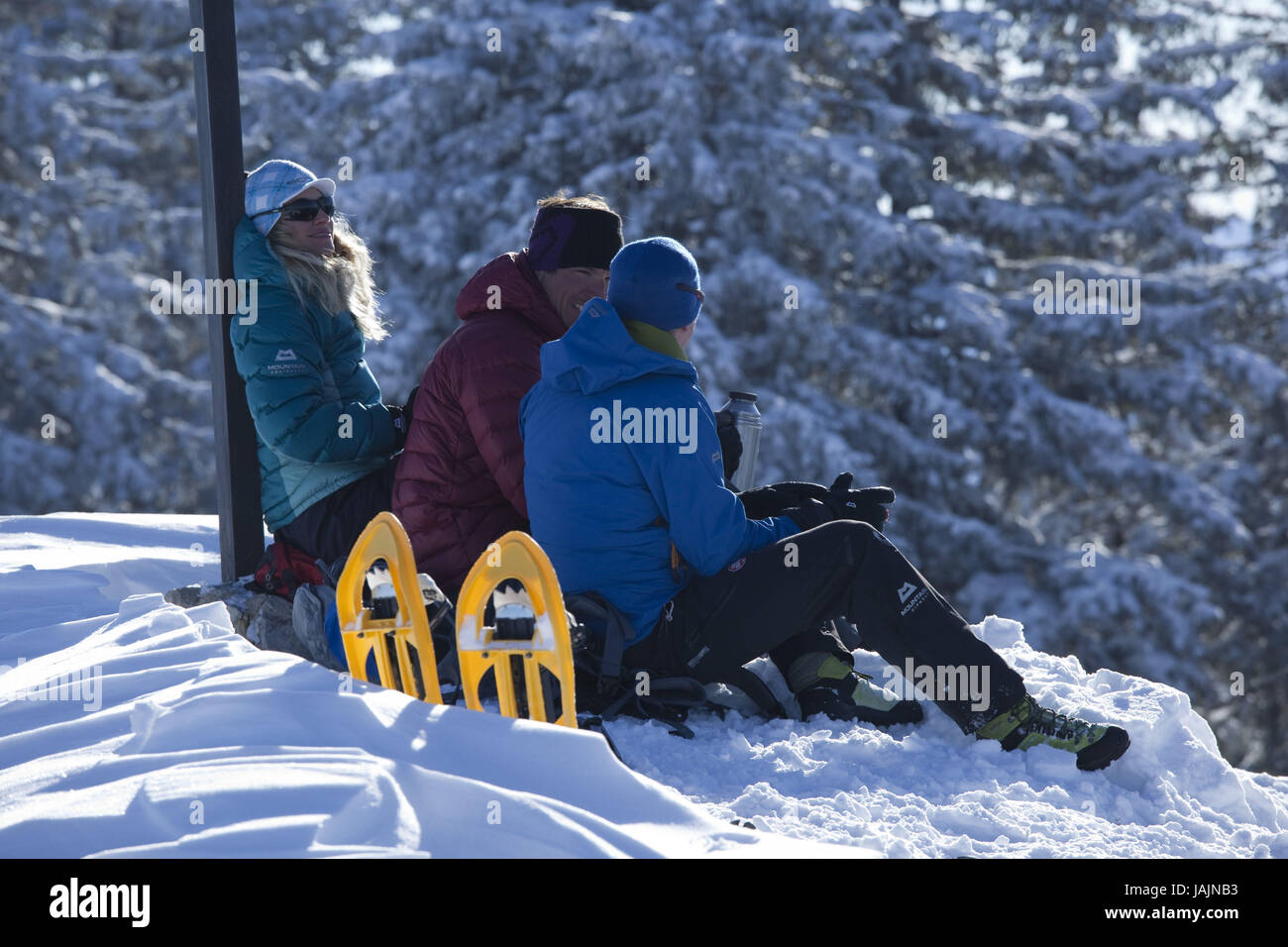 Snow shoe tour to the orchard guts,Bavarian alps,Bavaria,Germany Stock ...