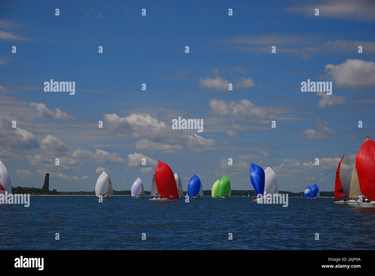 Germany,Schleswig - Holstein,Kiel bay,sailing ships,spinnakers Stock ...