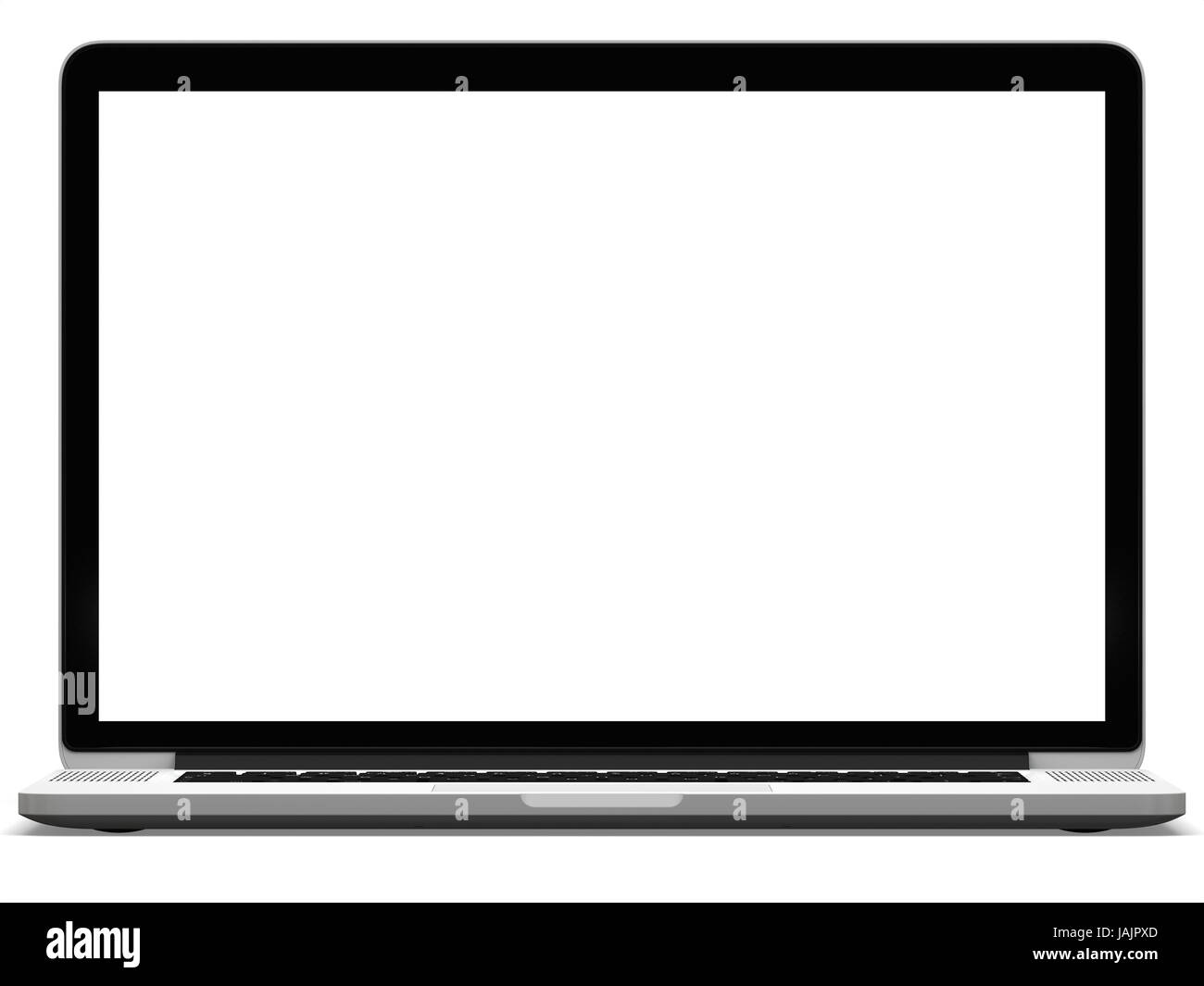 Laptop computer blank white screen isolated on white background Stock ...