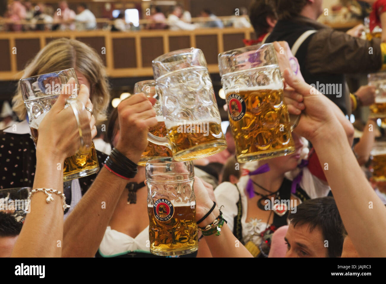 Germany,Bavaria,Munich,October feast,beer tent,visitor,beer drink Stock ...