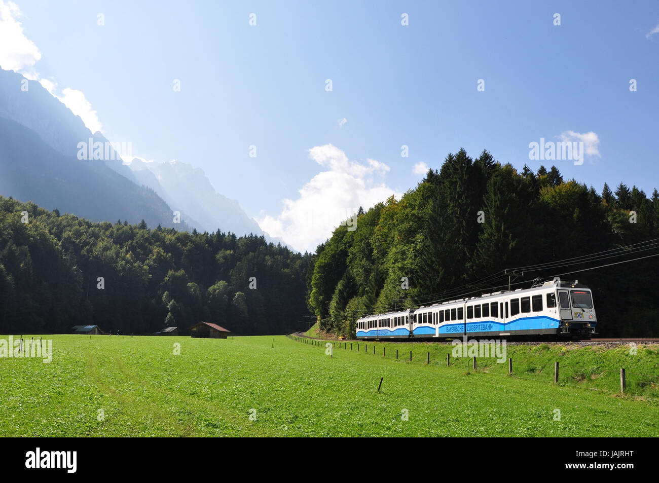Germany,Bavaria,Grainau,Bavarian Zugspitze trajectory,valley passage ...