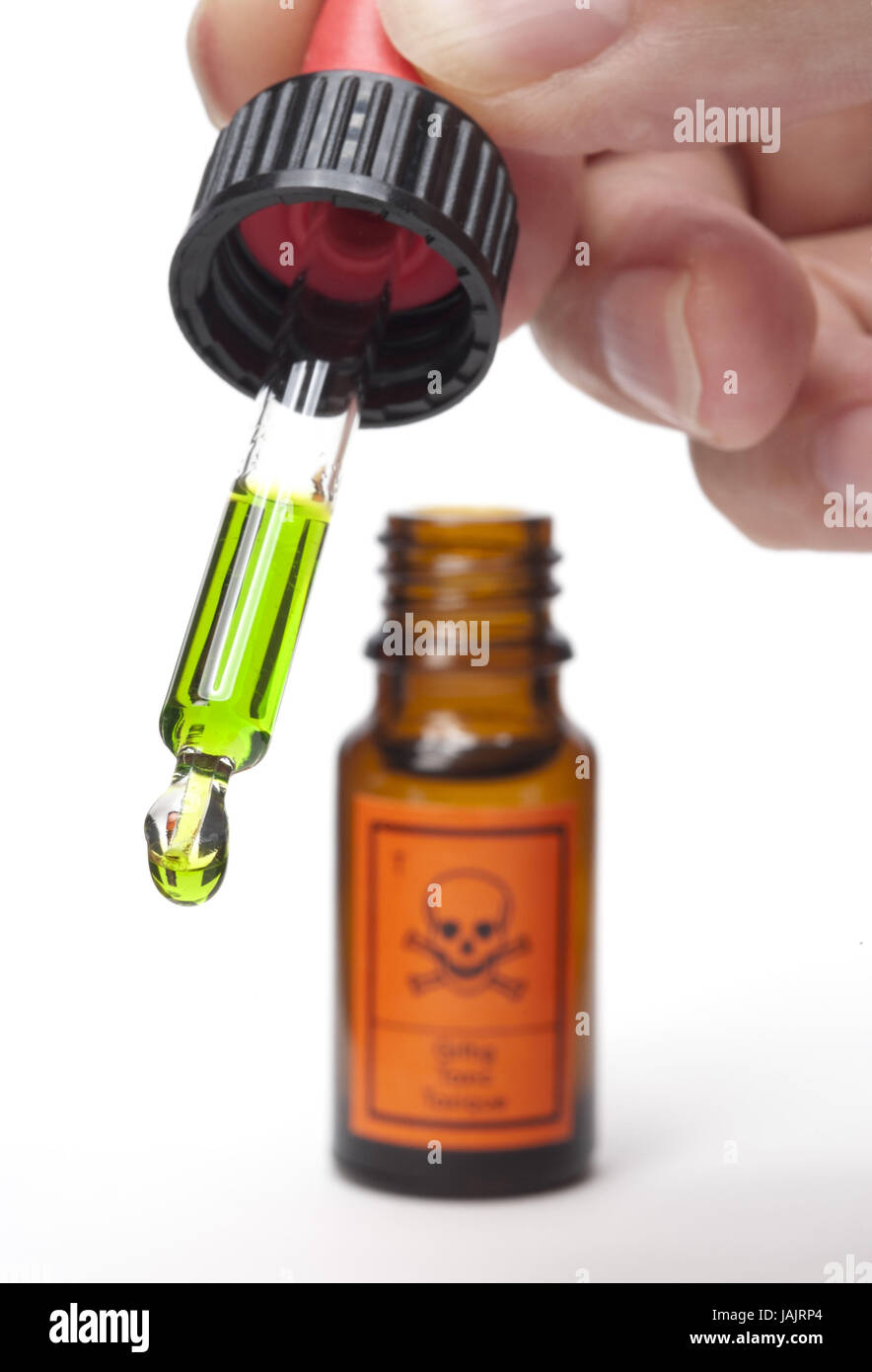 Flask and pipet with toxic liquid Stock Photo - Alamy