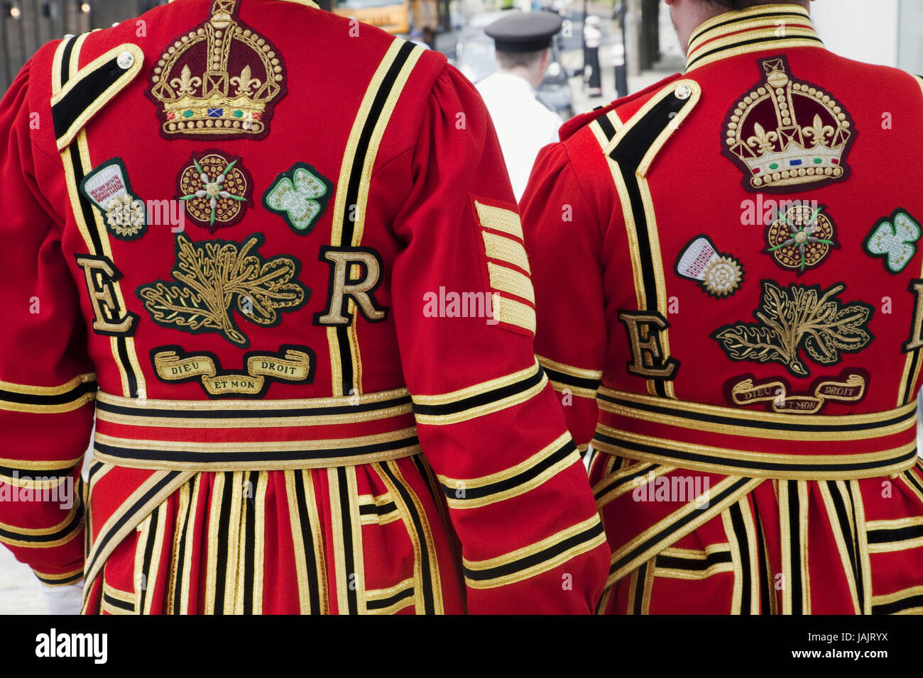 Detail beefeater uniform tower london hi-res stock photography and ...