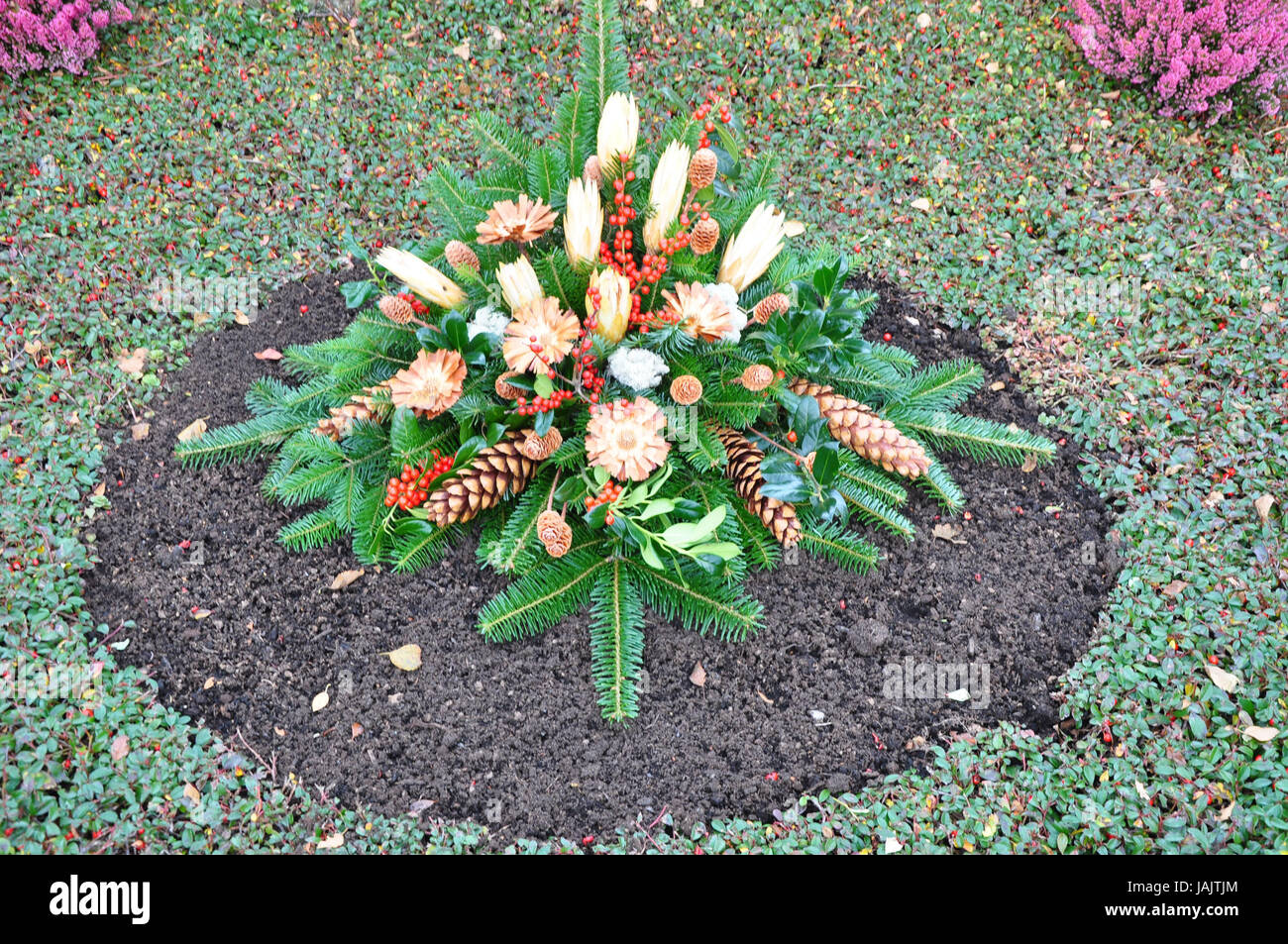 Cemetery,tomb,tomb flower arrangement,Bavaria,Werdenfels,All Saints ...