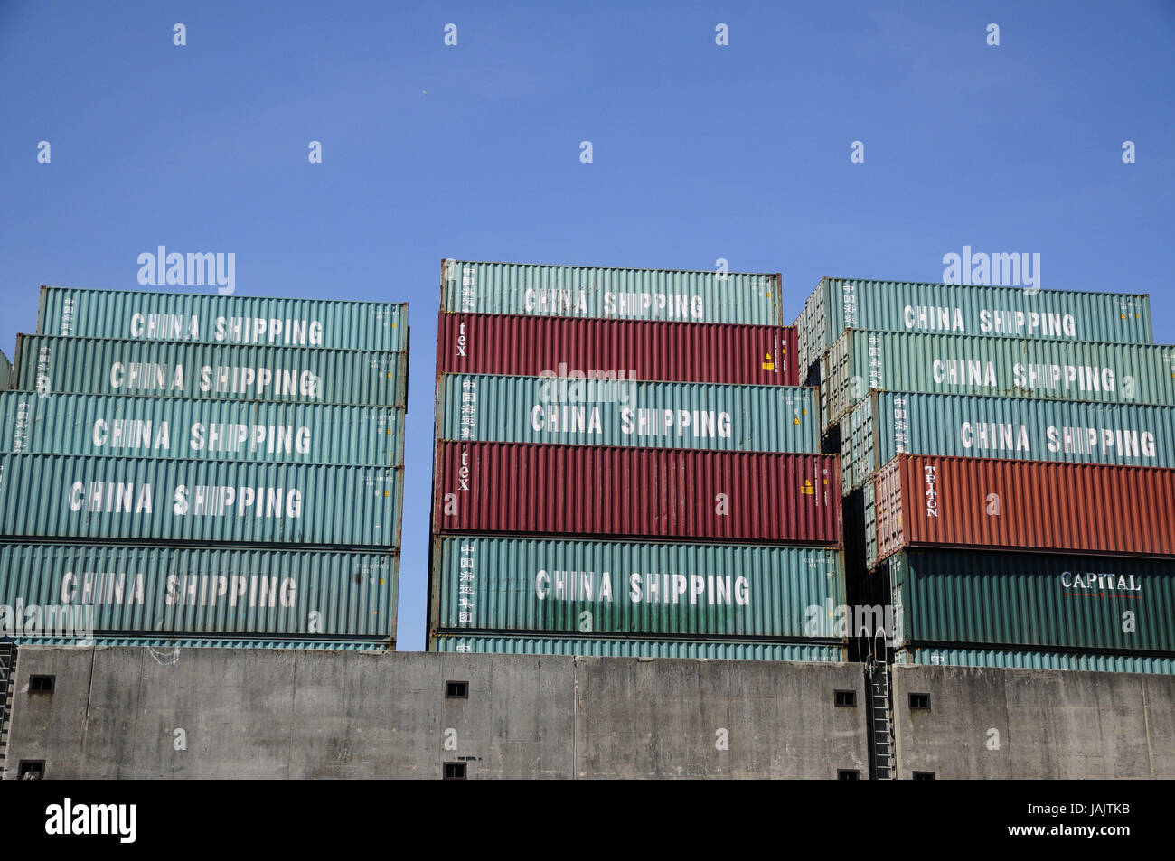 Germany,Hamburg,harbour,container,stacked,container terminal,cargo ...