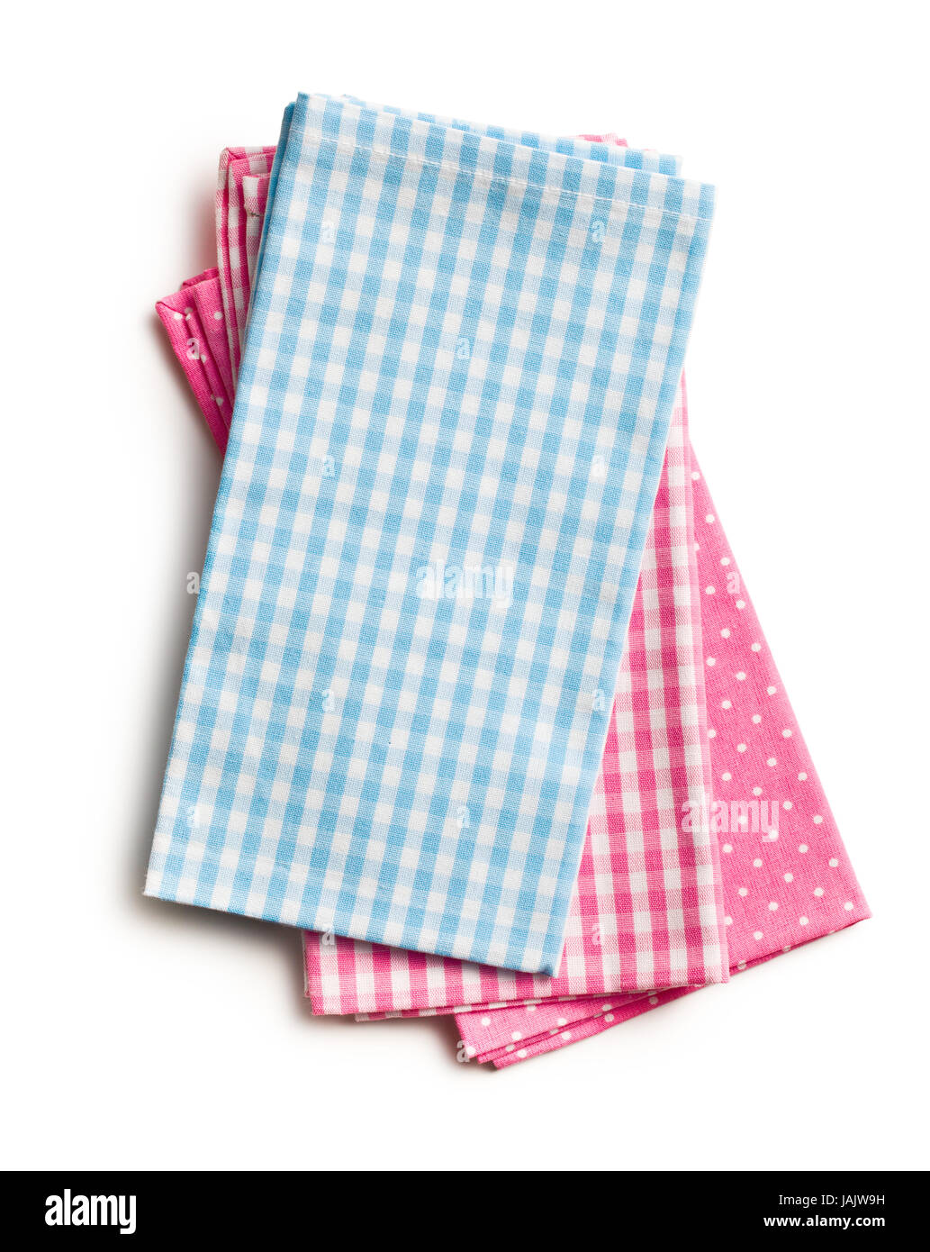 top view of colorful kitchen napkins on white background Stock Photo ...