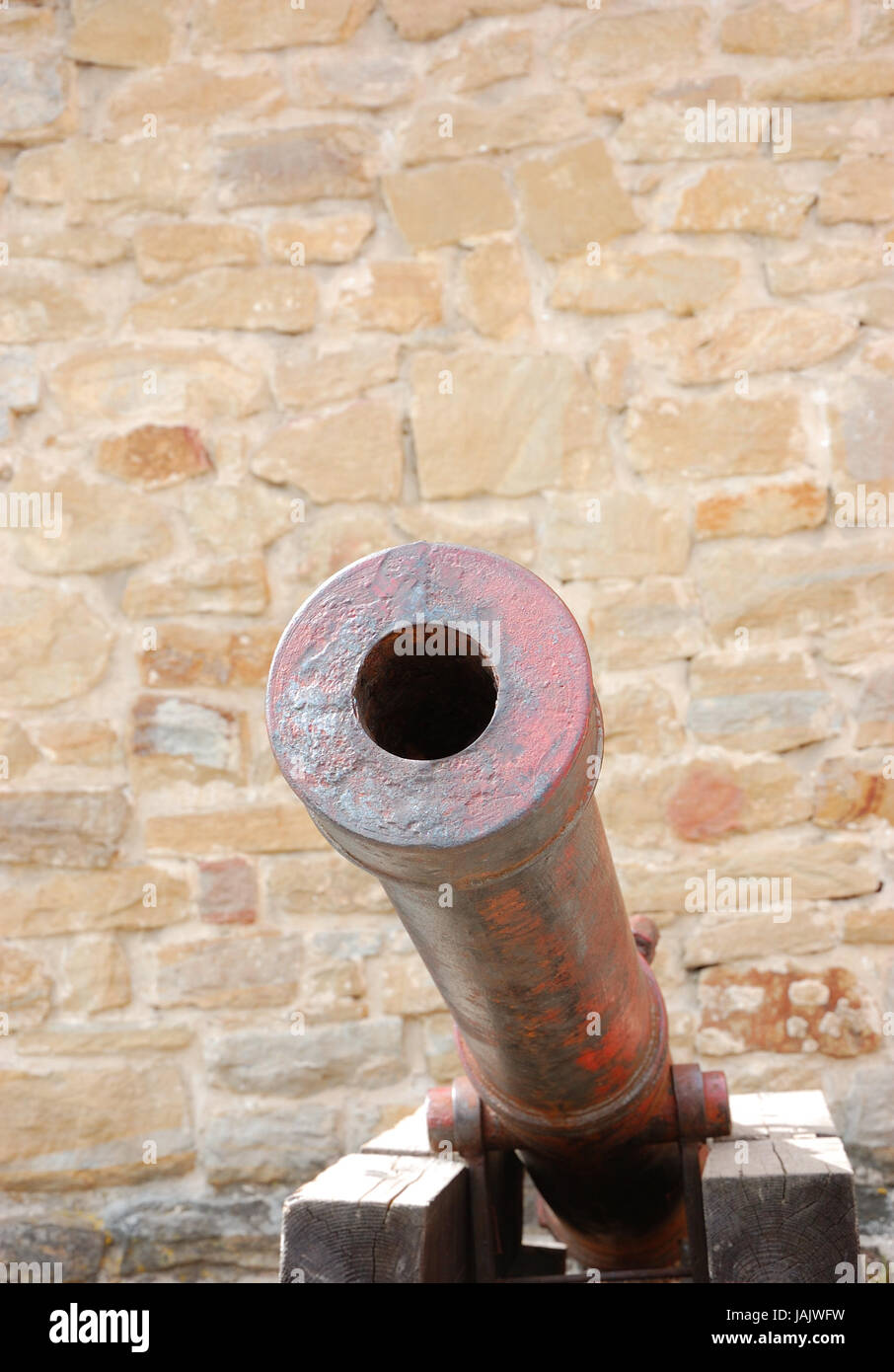Medieval cannon by city walls Stock Photo - Alamy