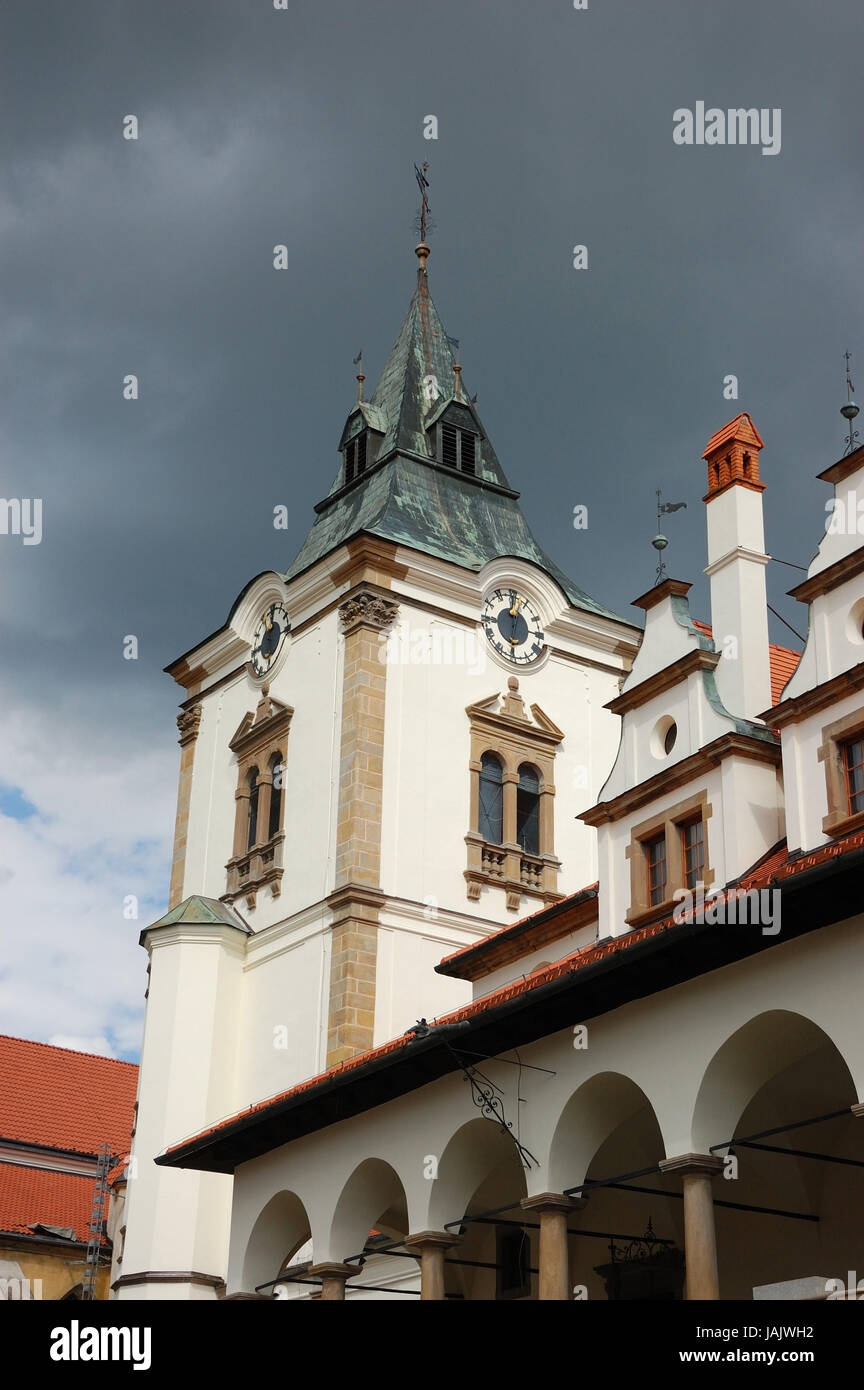 Medieval Town Hall and Bell Tower Stock Photo - Alamy