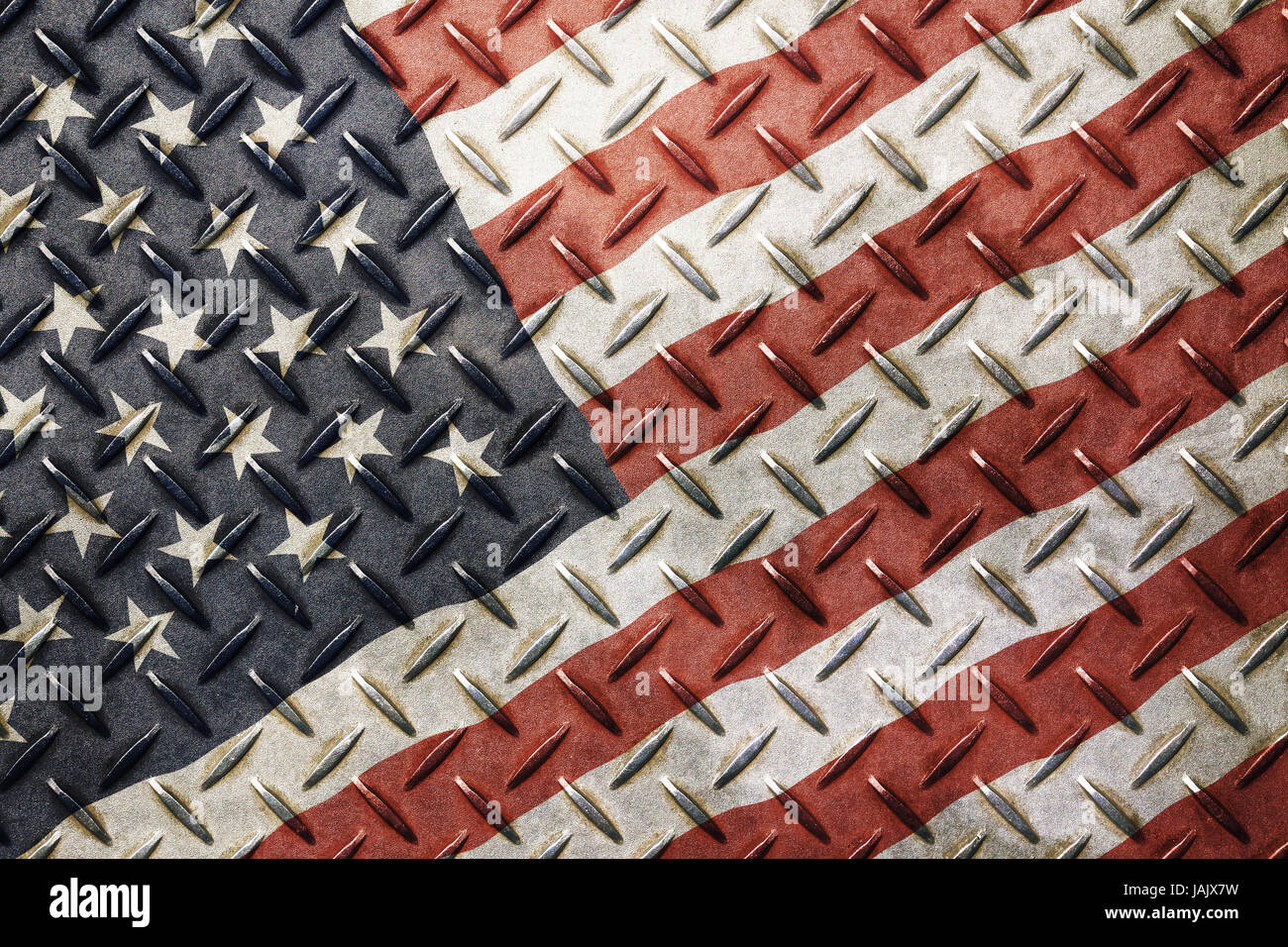 Old grunge vintage wavy American US national flag background on anti ...