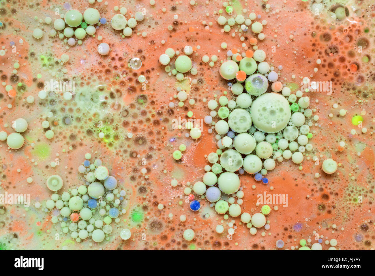 Colourful and beautiful effect of water paint and oil mixing ...