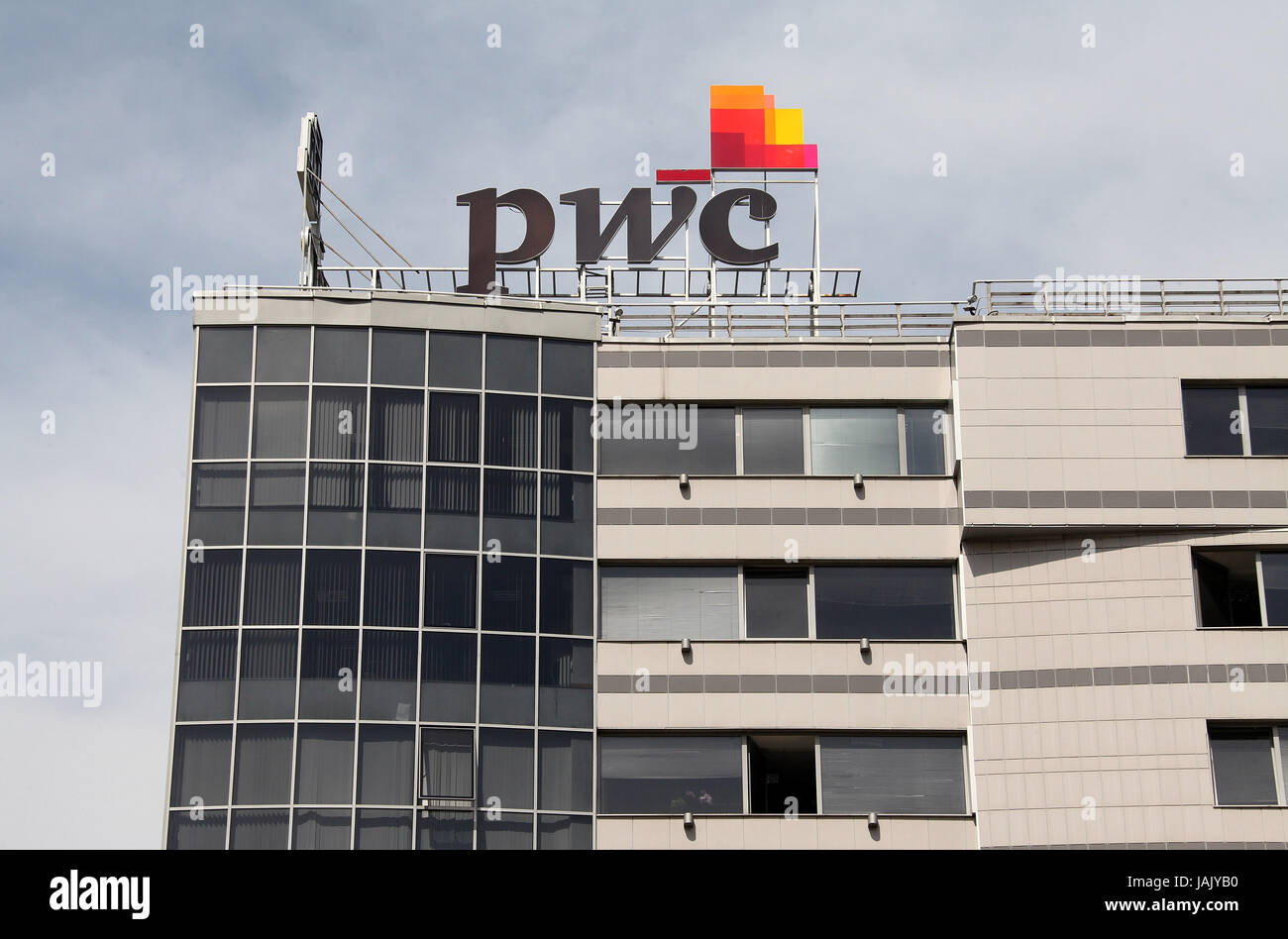 pwc sign on a building in Sofia Stock Photo - Alamy