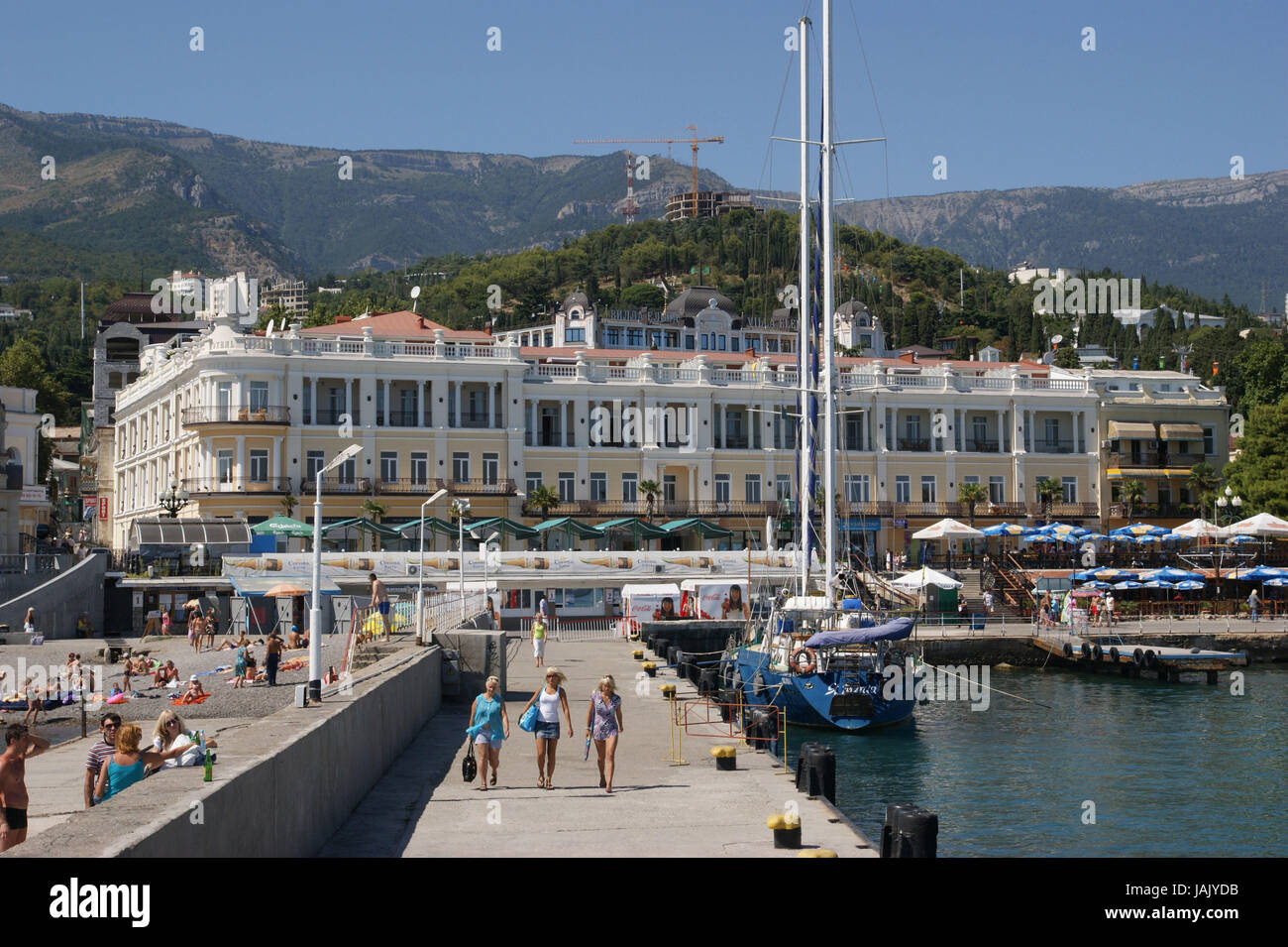 The Ukraine,the Crimea,Yalta,old hotel,harbour,jetty Stock Photo - Alamy
