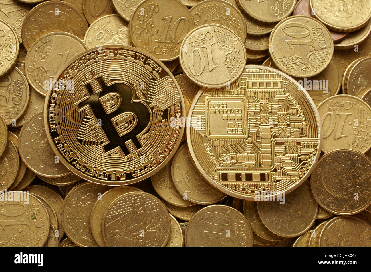 Golden bitcoins. Conceptual image for cryptocurrency Stock Photo - Alamy