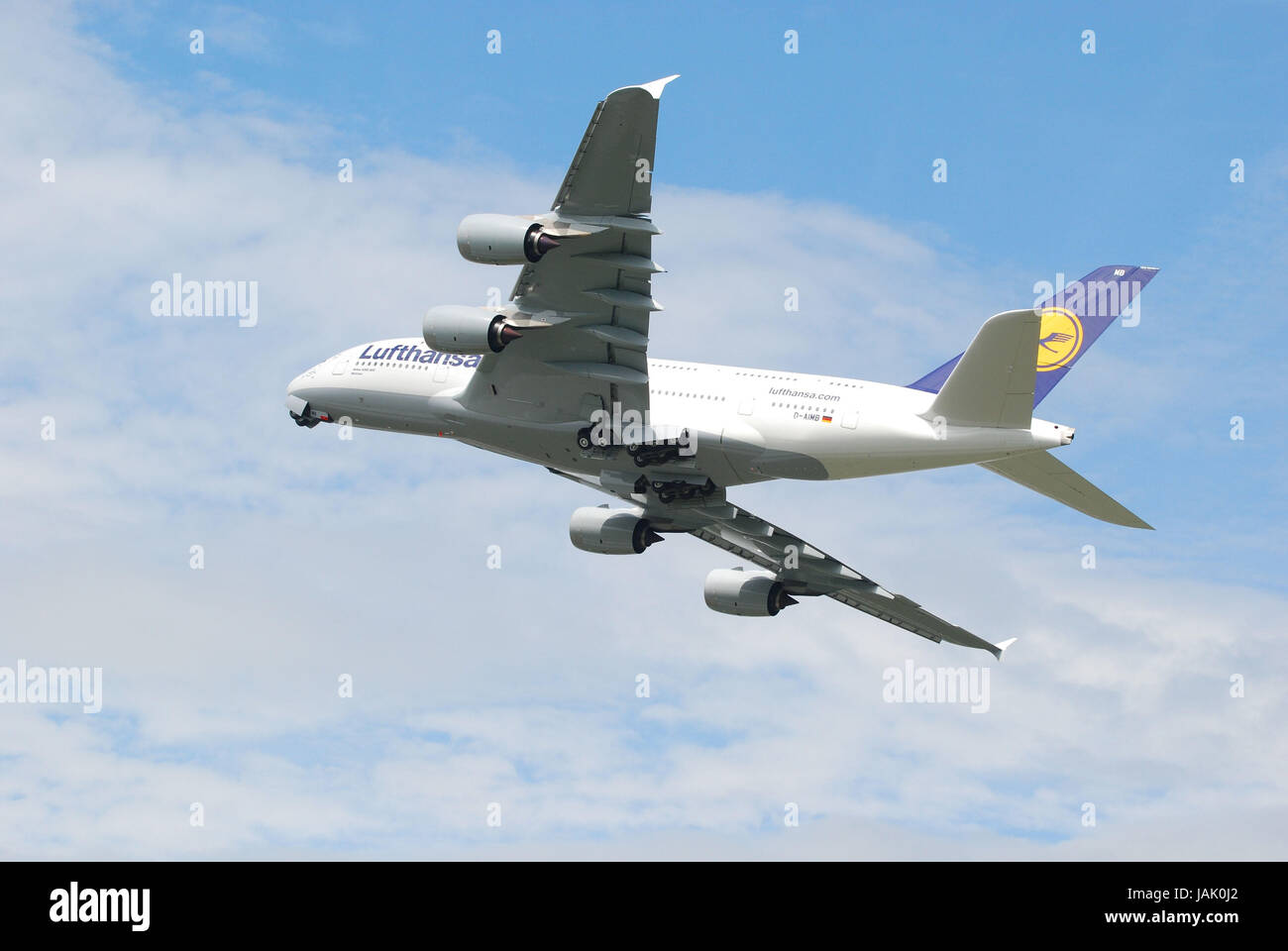 Civil aviation,Lufthansa airbus A380,start phase,steep path flight ...