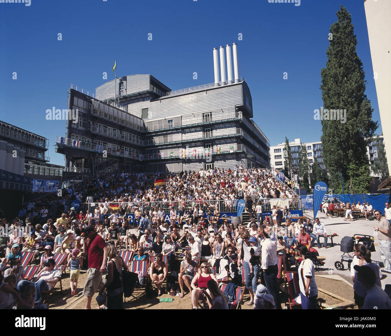 Germany,Hamburg,crowd of people,public Viewing with the Gruner and year ...