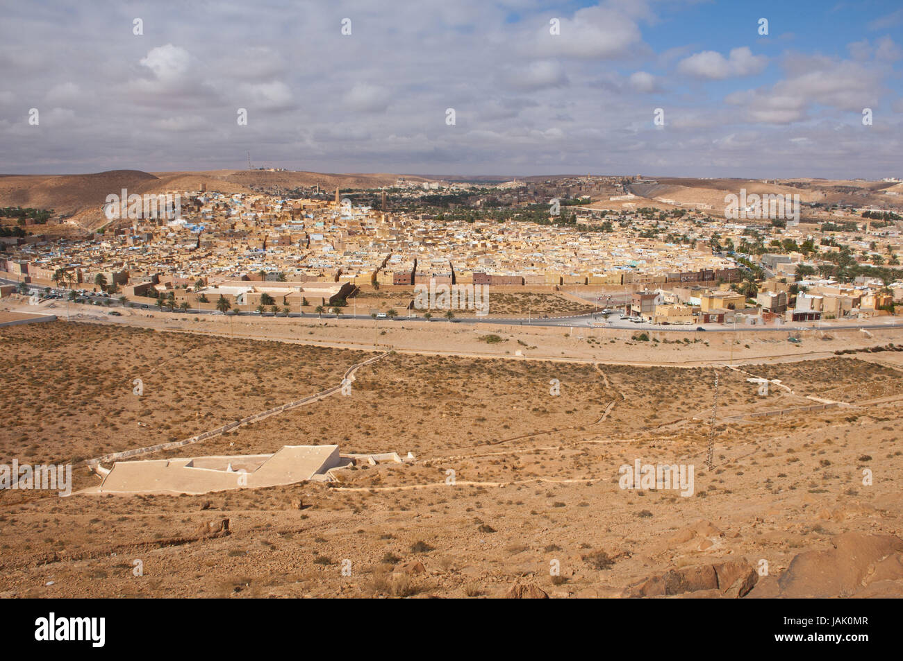 View about the villages of the UNESCO world cultural heritage M'Zab ...