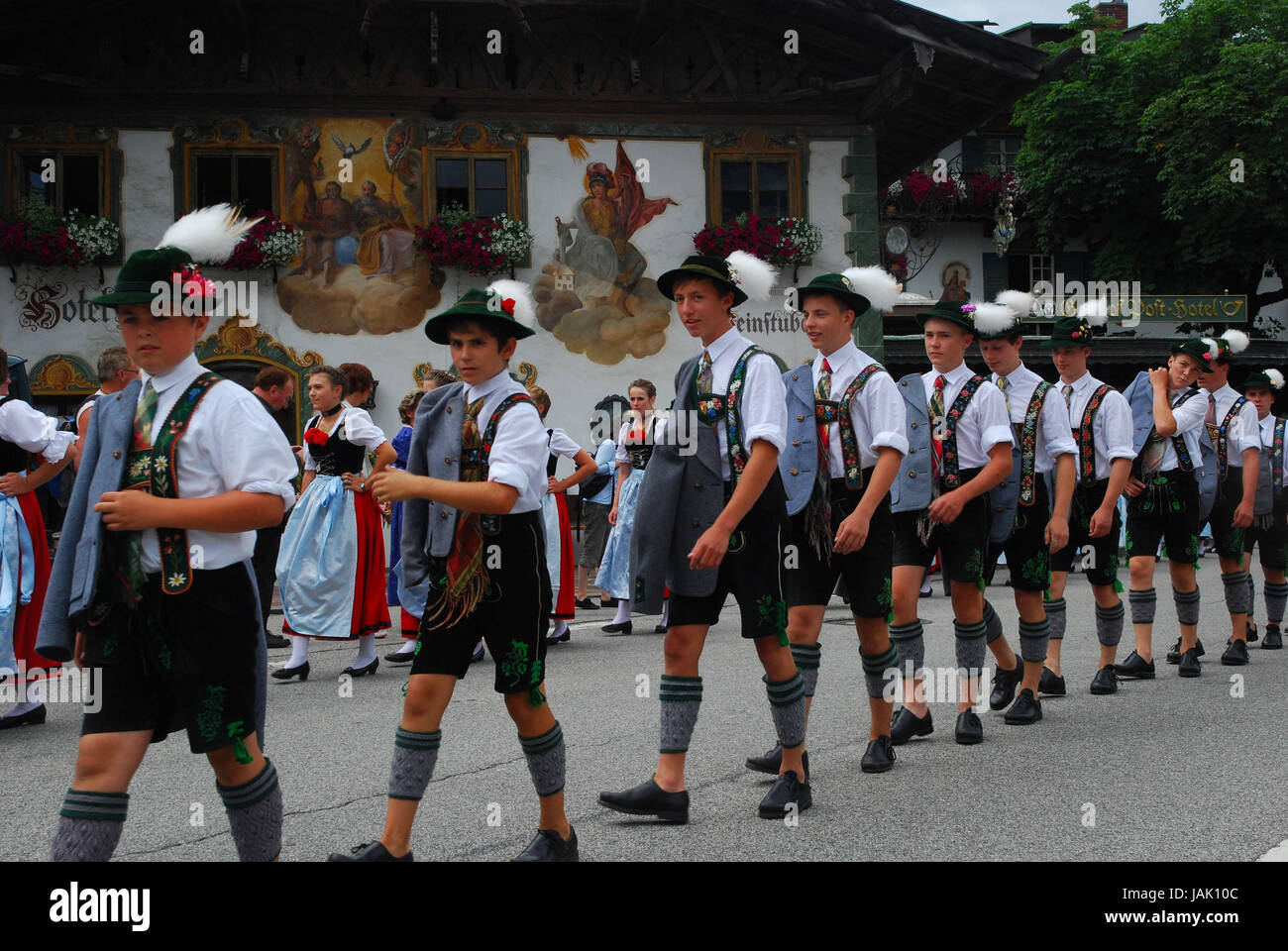 Germany,Bavaria,embankment region,festival with traditional costumes ...