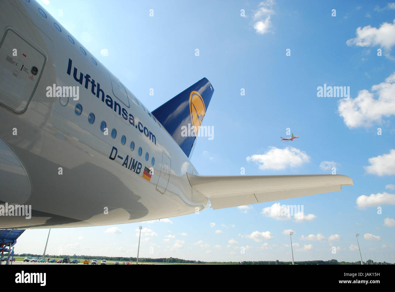Civil aviation,Lufthansa airbus A380,rear Stock Photo - Alamy
