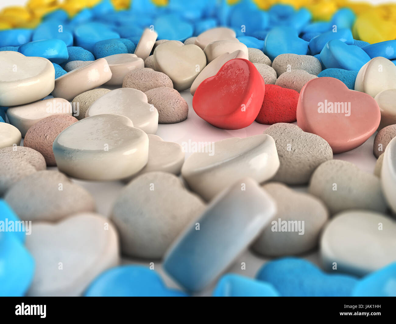 Illustration rendering candy heart hi-res stock photography and images ...